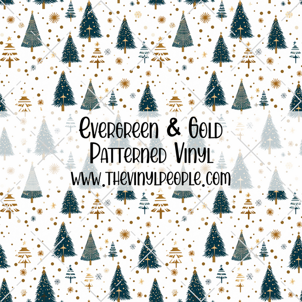 Evergreen & Gold Patterned Vinyl – TheVinylPeople