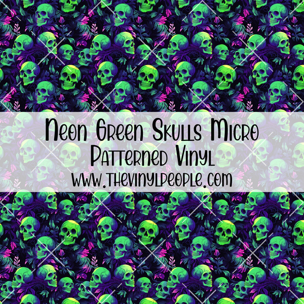 Neon Green Skulls Patterned Vinyl – TheVinylPeople