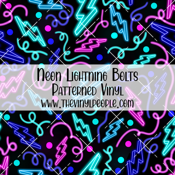 Neon Lightning Bolts Patterned Vinyl – TheVinylPeople