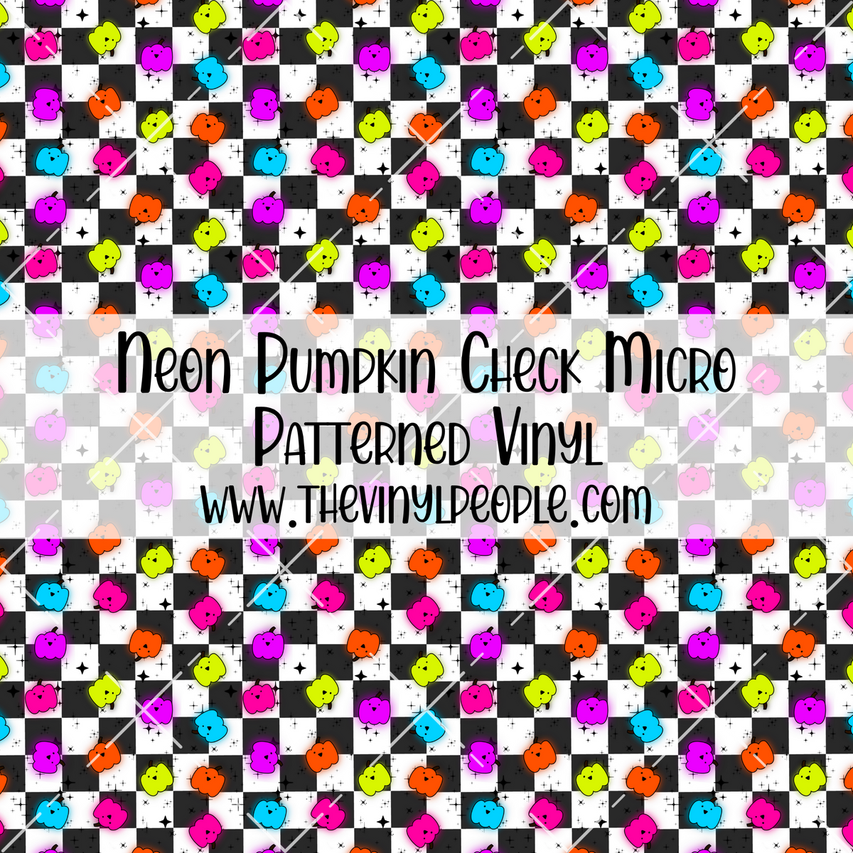 Neon Pumpkin Check Patterned Vinyl – TheVinylPeople