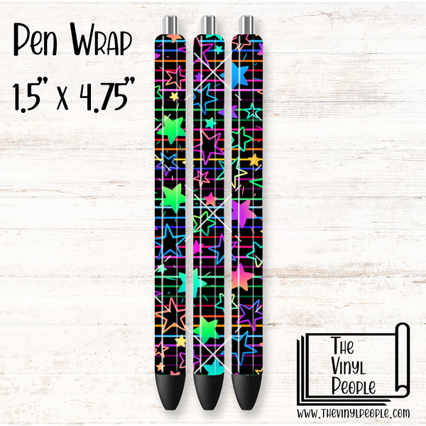 Neon Stars Pen Wrap – TheVinylPeople