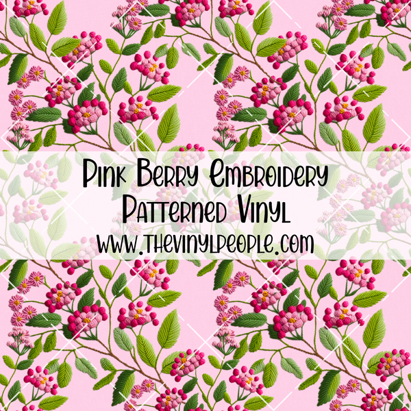 Pink Berry Embroidery Patterned Vinyl – TheVinylPeople