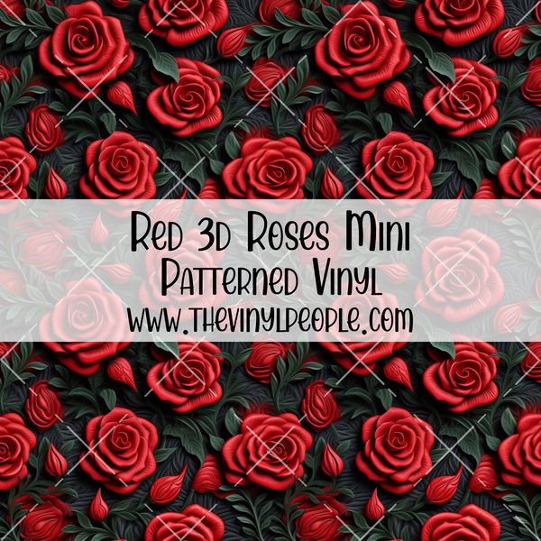 Red 3D Roses Patterned Vinyl – TheVinylPeople