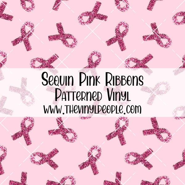 Sequin Pink Ribbons Patterned Vinyl – TheVinylPeople