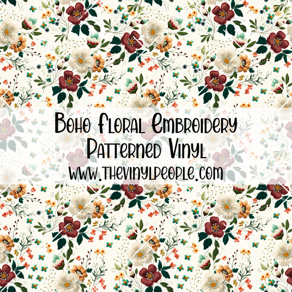 Boho Floral Embroidery Patterned Vinyl – TheVinylPeople