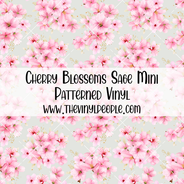 Cherry Blossoms Sage Patterned Vinyl – TheVinylPeople