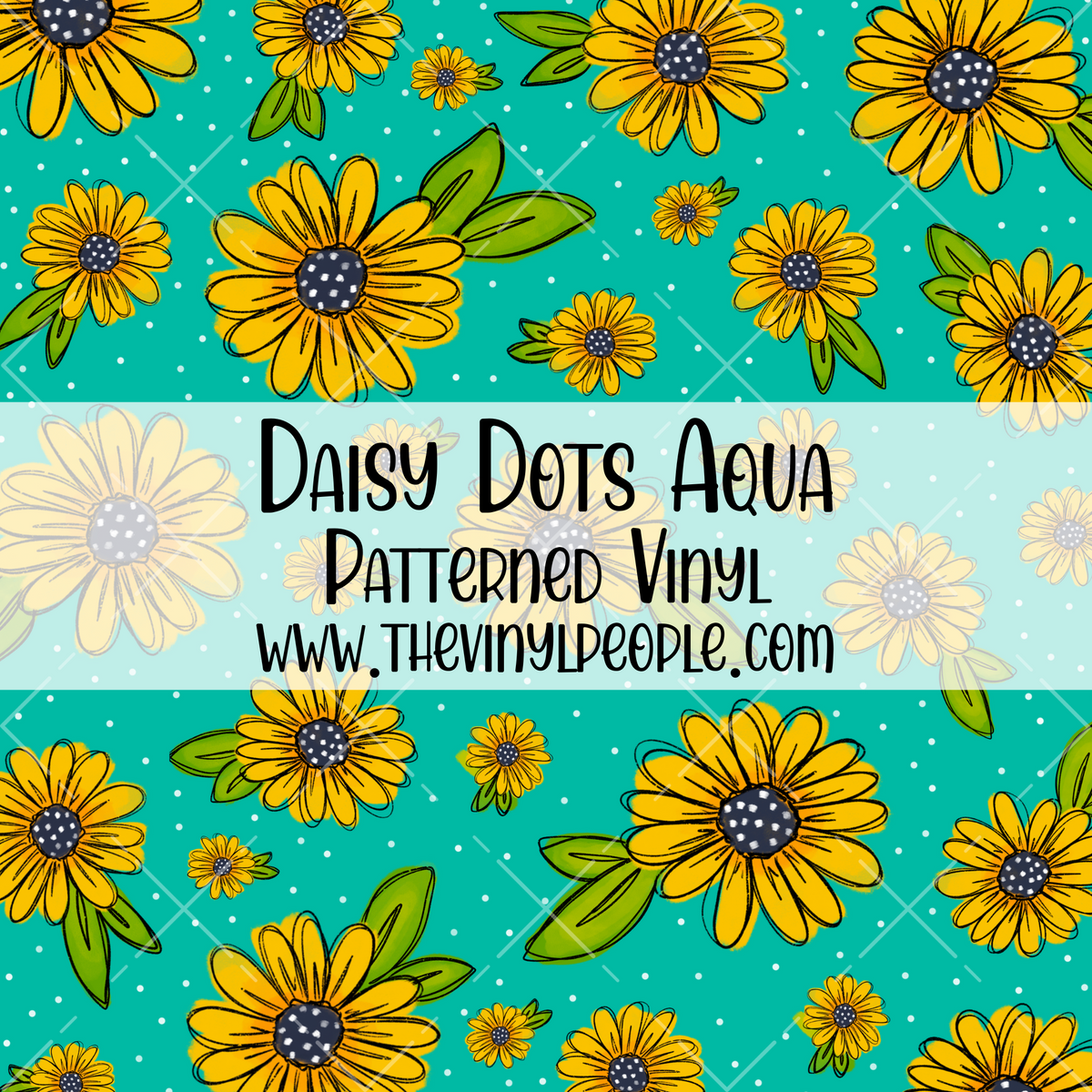 Daisy Dots Aqua Patterned Vinyl – TheVinylPeople