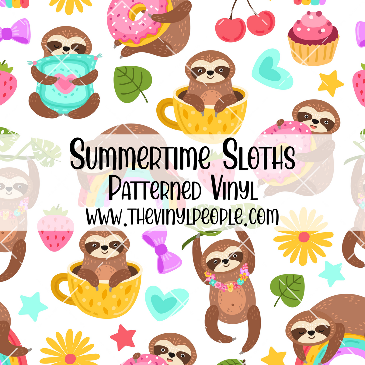 Summertime Sloths Patterned Vinyl – TheVinylPeople
