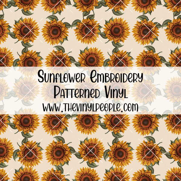 Sunflower Embroidery Patterned Vinyl – TheVinylPeople